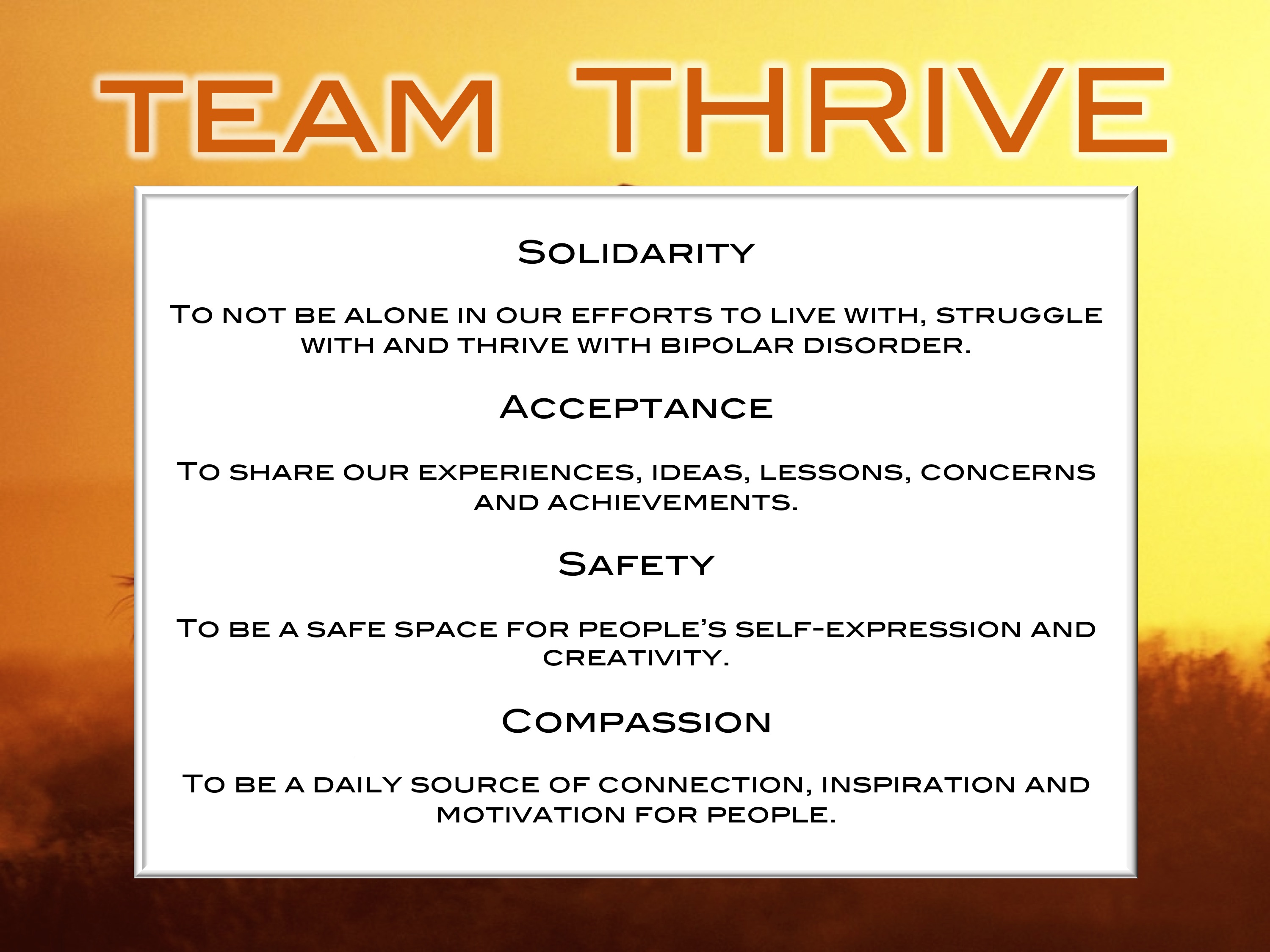 team THRIVE | Thrive With Bipolar Disorder